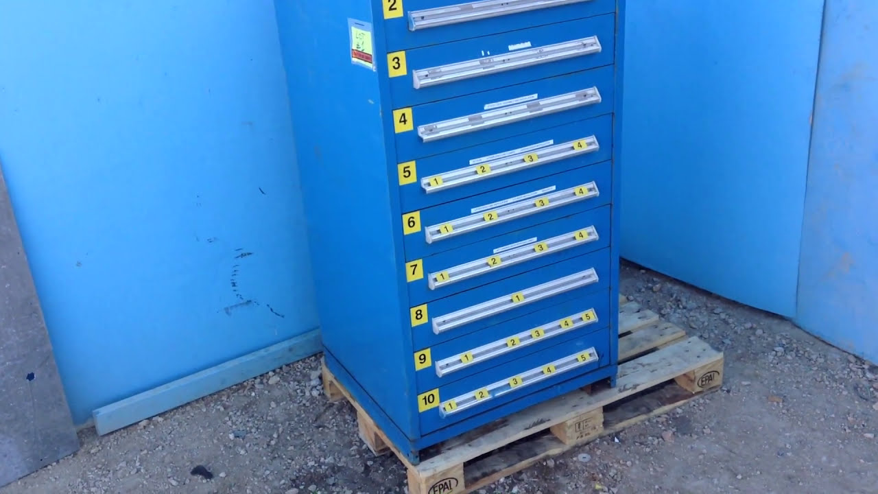 10 Drawer Stanley Vidmar Tool Box - YouTube