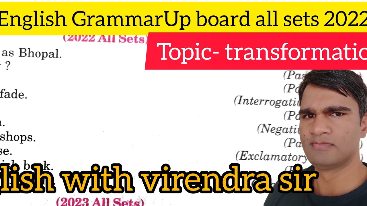 transformation of sentences | Class 12 Excellent English grammar| all ...