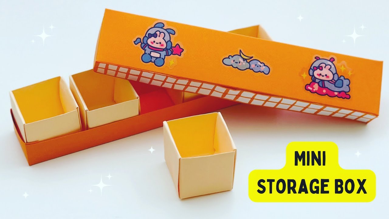Cute DIY MINI PAPER STORAGE BOX / Paper Crafts For School / Paper Craft ...
