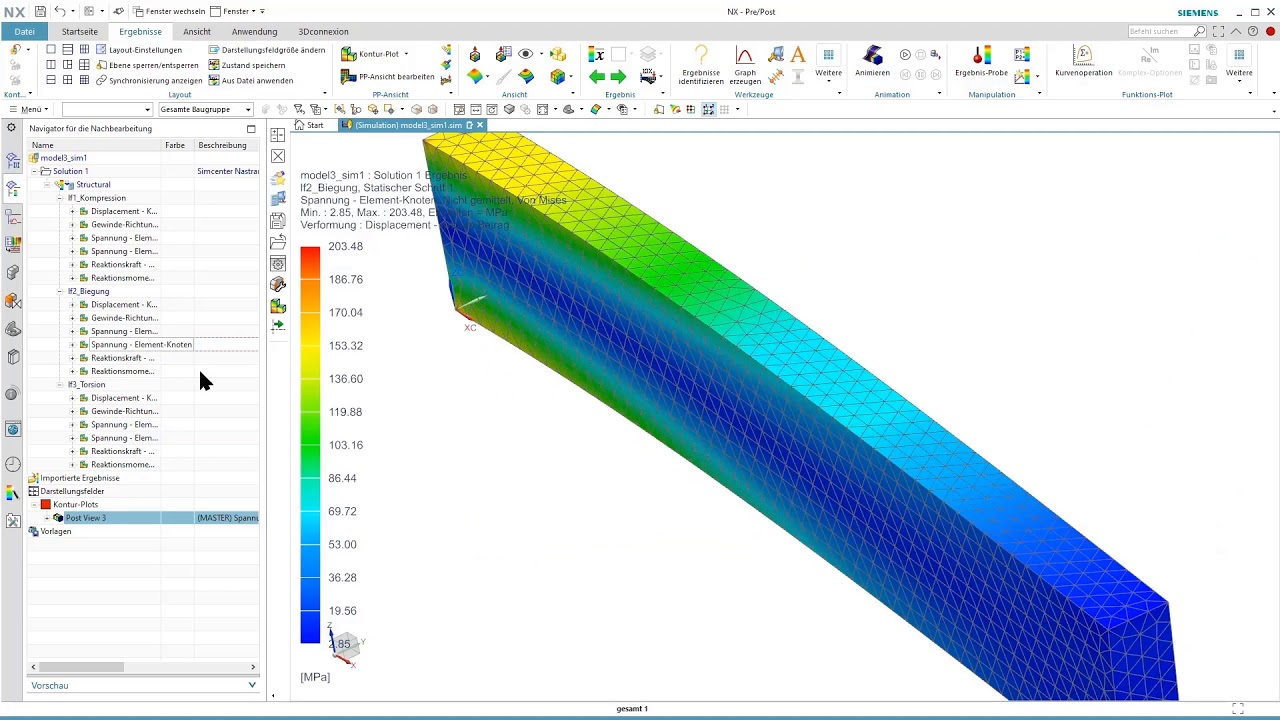 17 FEM NX Lastfaelle EineEinspannung mehrereLasten deutsch - YouTube
