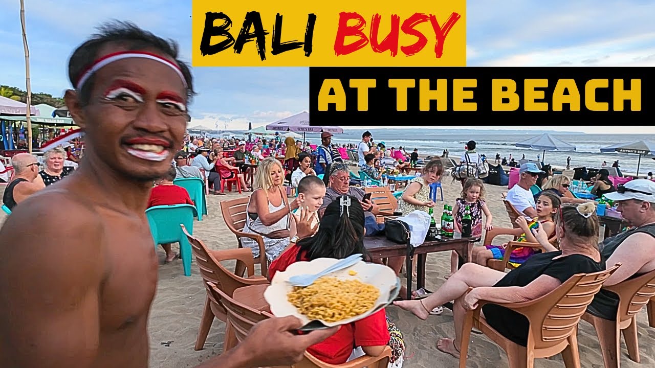 Bali Beach Walk Tour Vlog Legian, Bali Indonesia Beach - YouTube