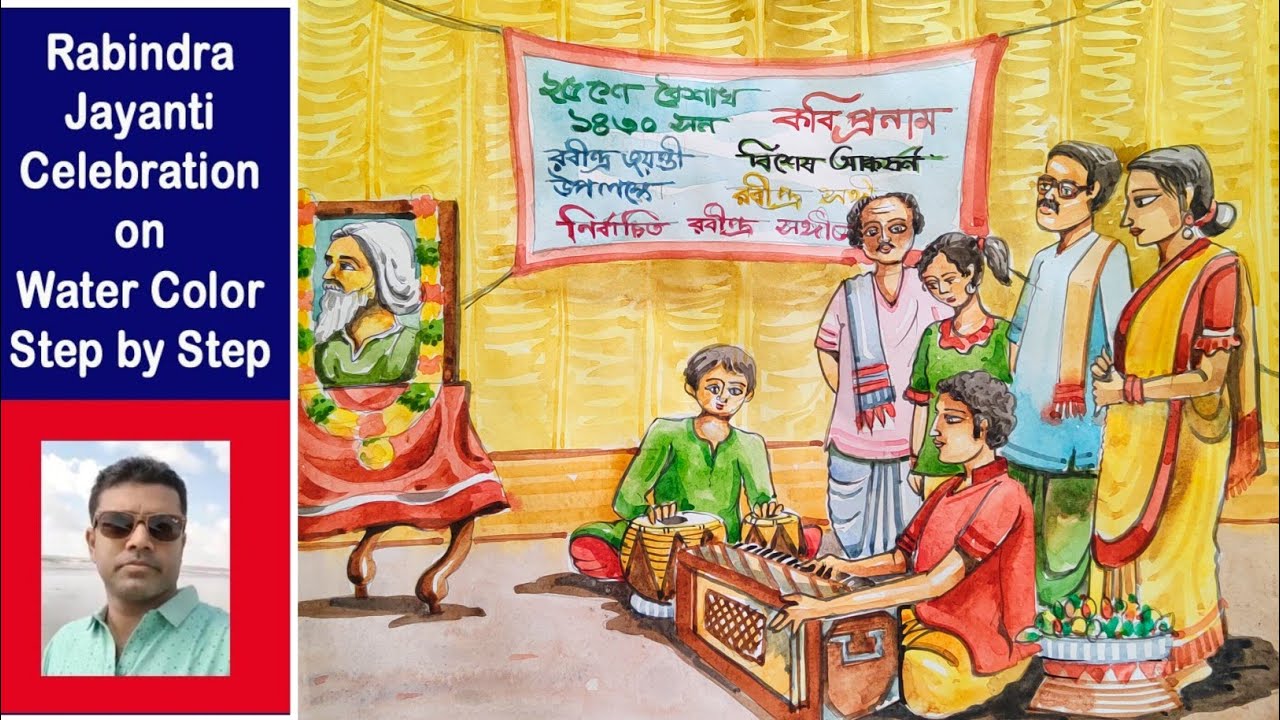 ⎜Rabindra Jayanti Celebration ⎜How To Draw Rabindranath Tagore Step By ...