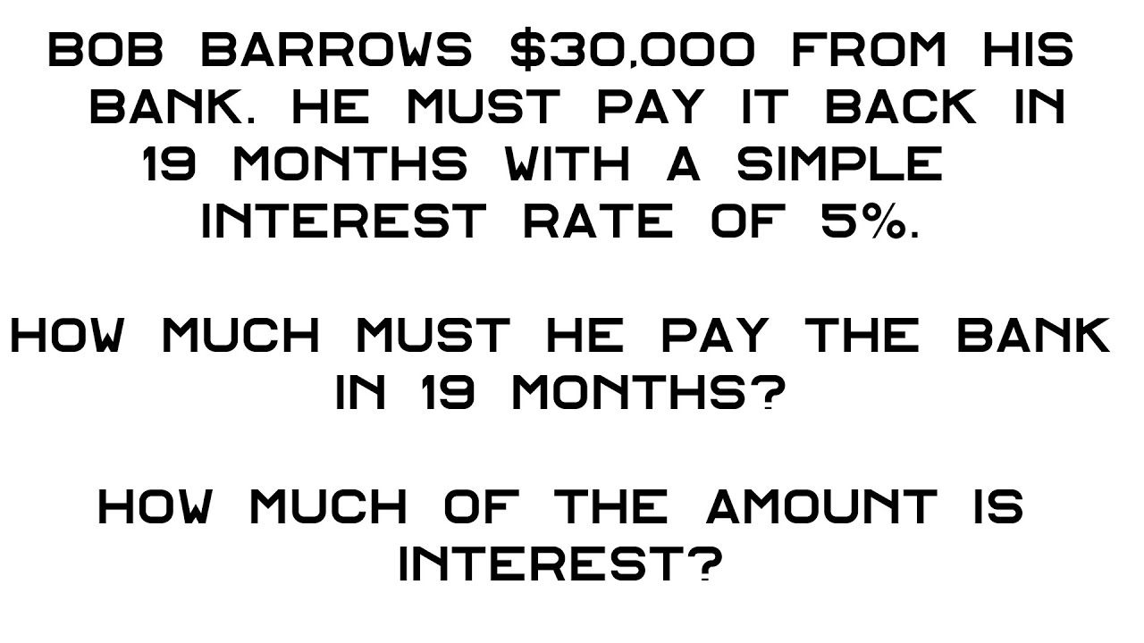 Solving A Simple Interest Problem YouTube Solving A Simple Interest Problem YouTube