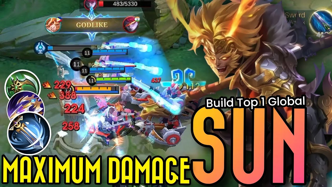 SUN MAXIMUM DAMAGE BUILD!! ALL MOST MANIAC!! TOP 1 GLOBAL BUILD SUN ...