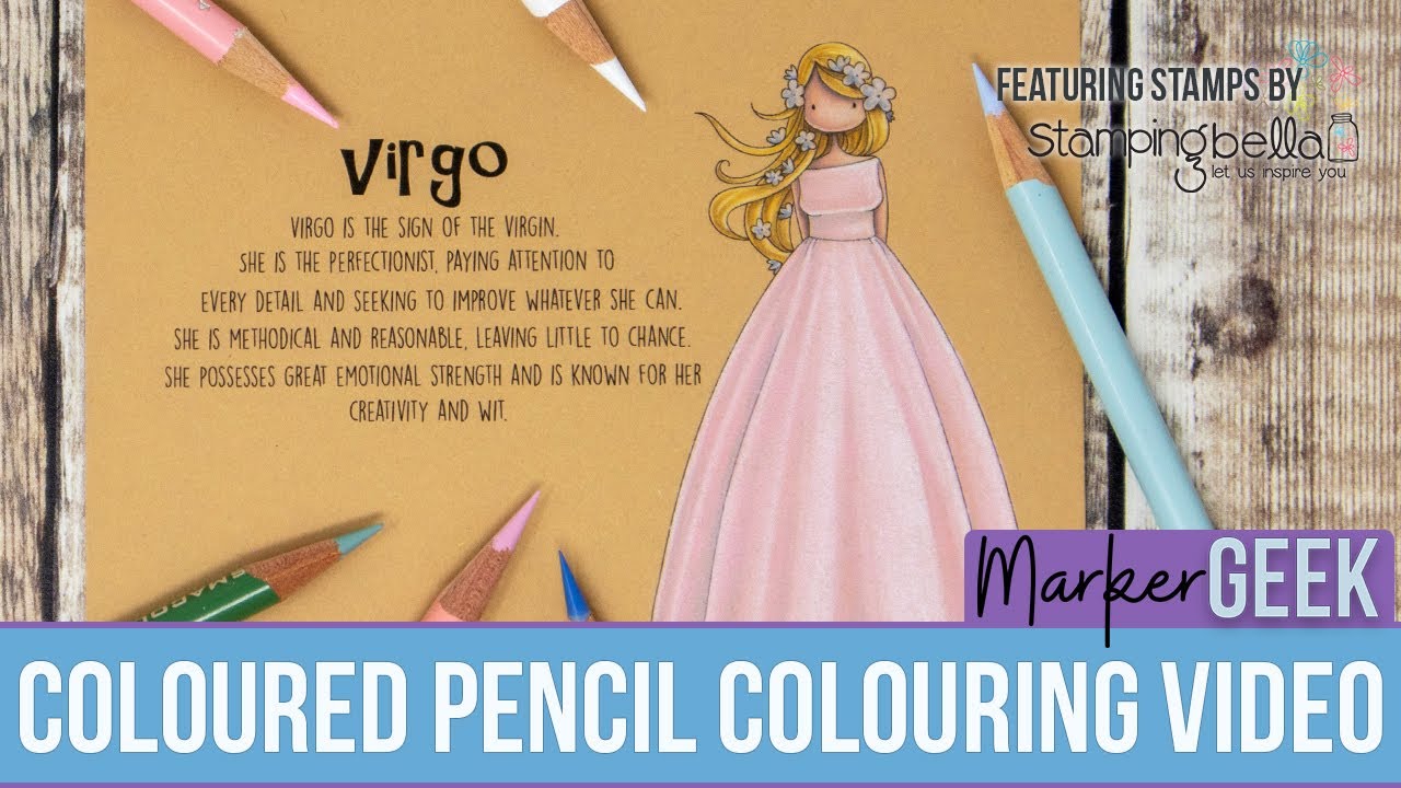 Coloured Pencil Colouring Uptown Zodiac Girl Virgo Stamping Bella ...