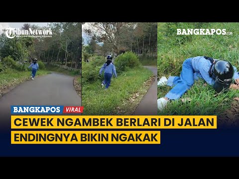 Momen Cewek Ngambek Berlari di Jalan, Endingnya Bikin Ngakak