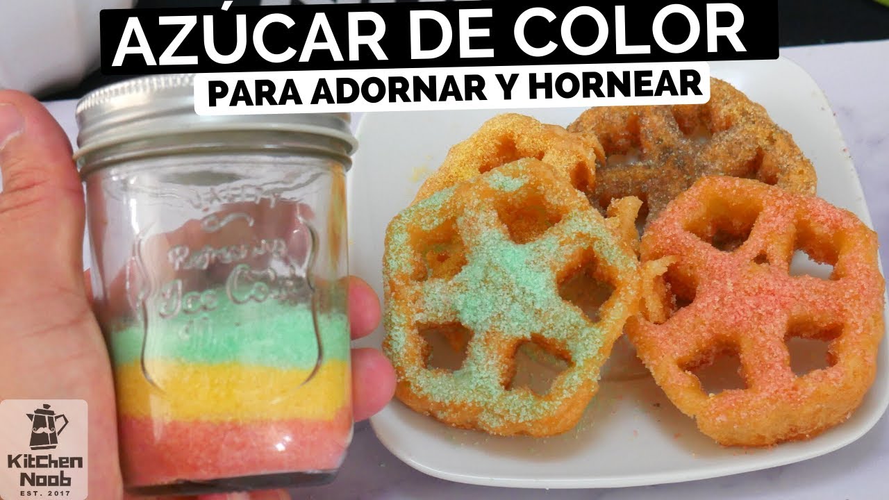 Azúcar de colores para decorar galletas | Como hacer azucar de colores ...