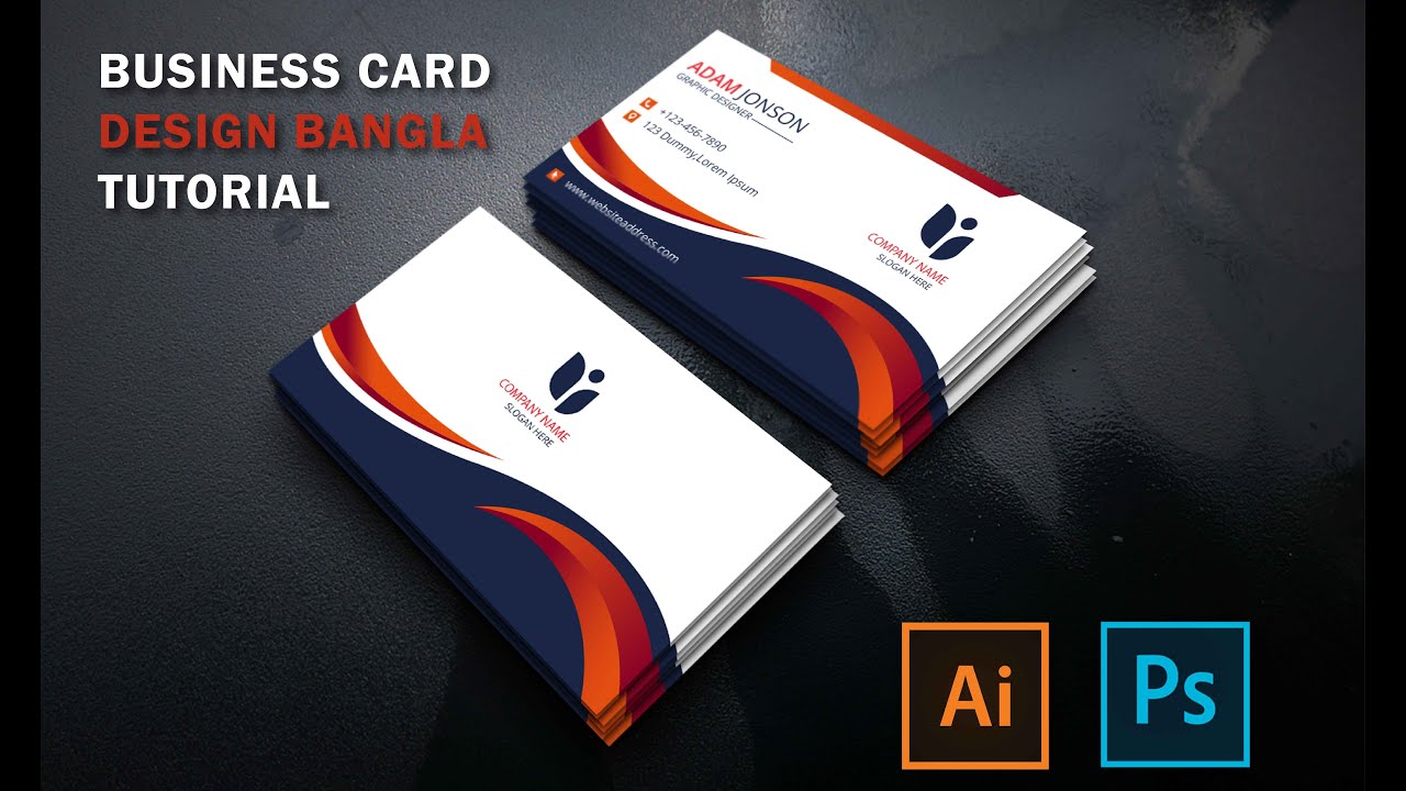 How to create professional business card design using gradient color ...