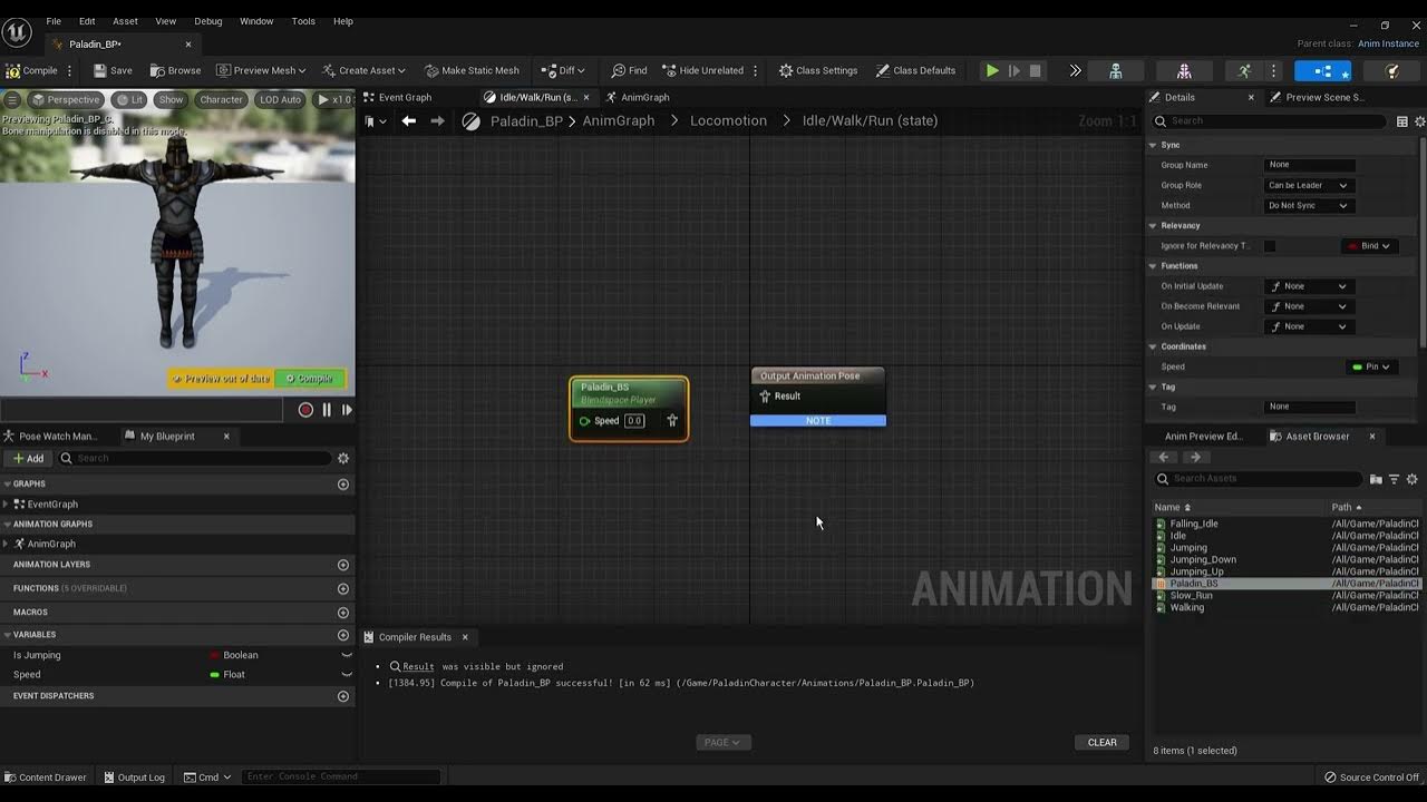 UE5 Blueprints Tutorial 068-18 Create Animations, Output Animation Pose - YouTube