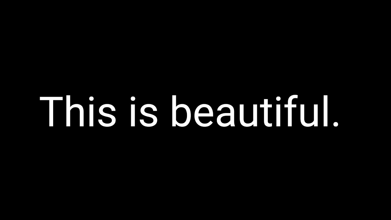 This is beautiful. - YouTube