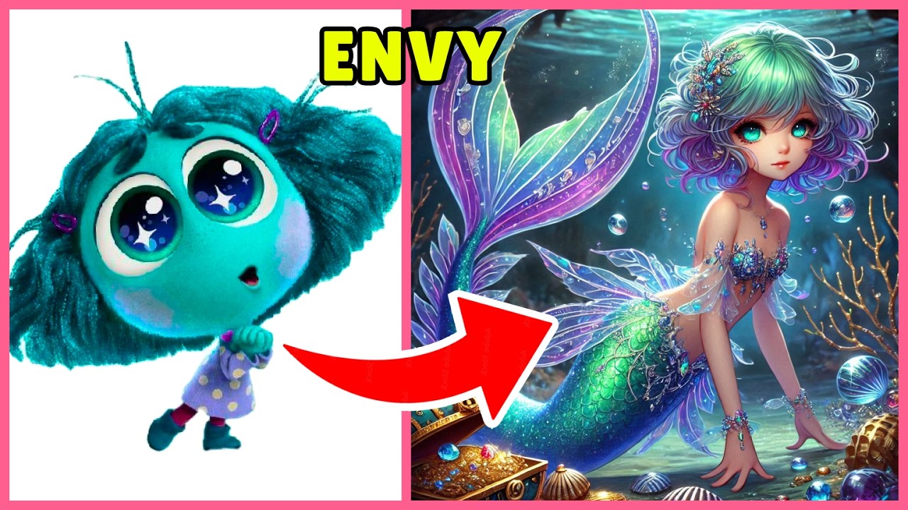 Inside Out 2 but Mermaid 🧜‍♀️ | Anger, Anxiety, Joy, Disgust, Ennui ...