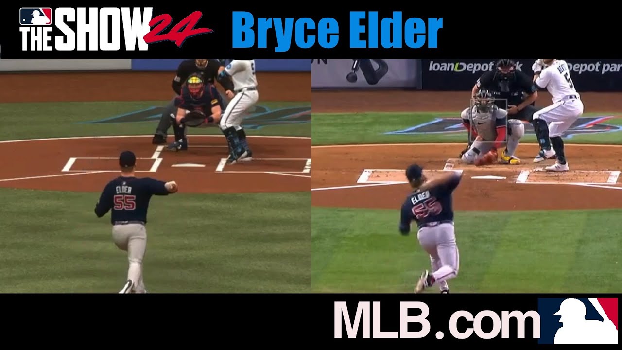 ⚾️ Bryce Elder - MLB the Show 24 vs Real Game Pitching Motion - YouTube