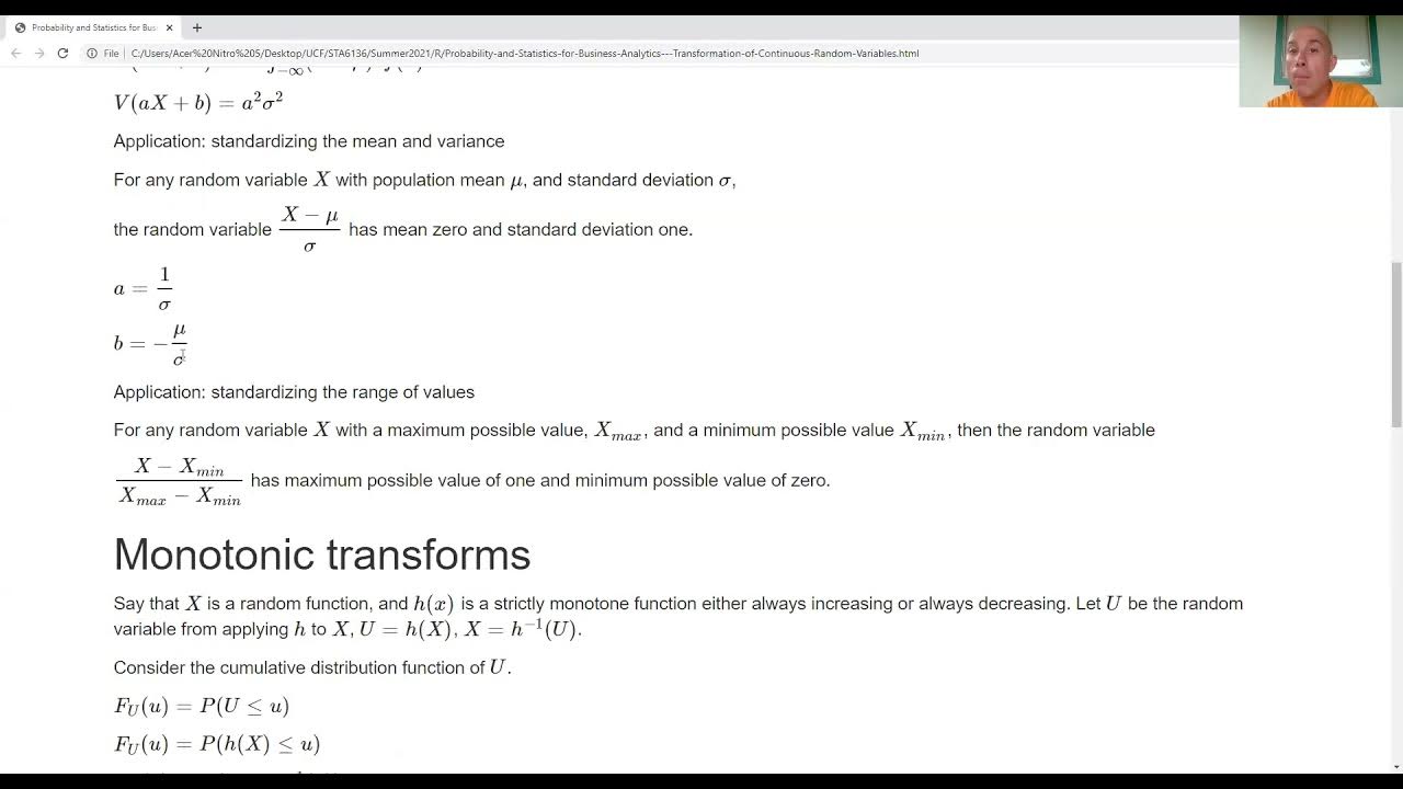Transformations of Continuous Random Variables - YouTube