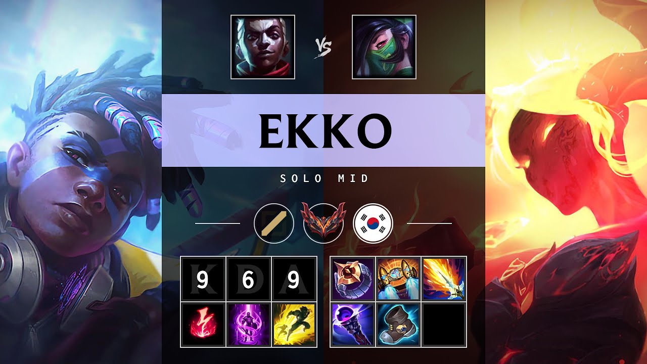 Ekko Mid vs Akali: Killing spree - KR Grandmaster Patch 14.22 - YouTube