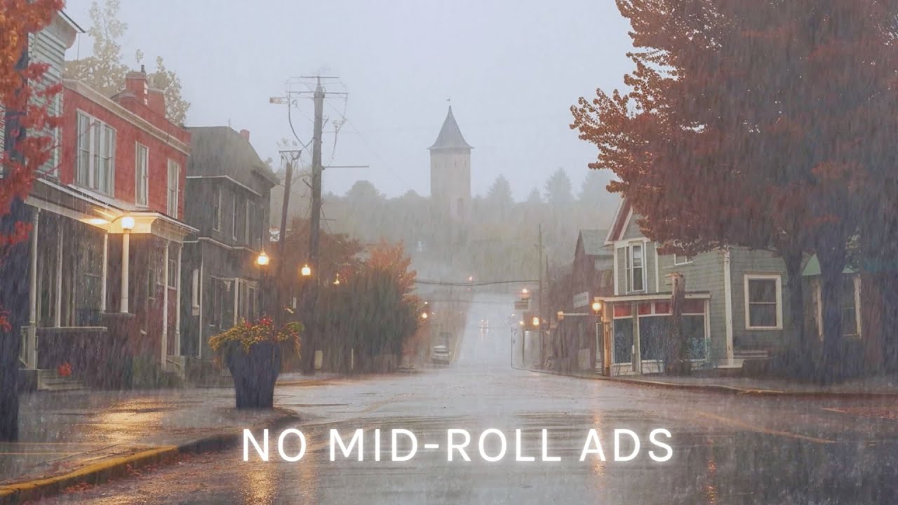 Cozy Rain Sounds | Small Town Autumn Ambience - YouTube