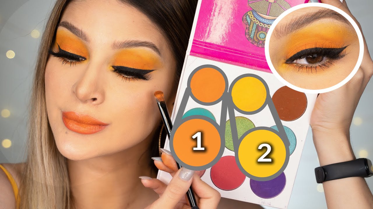 TUTORIAL DE MAQUILLAJE NARANJA FÁCIL Y RÁPIDO - YouTube