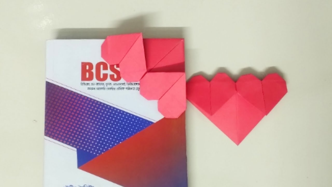 DIY Origami Double Heart Bookmark Tutorial - Easy Bookmark Tutorial - YouTube