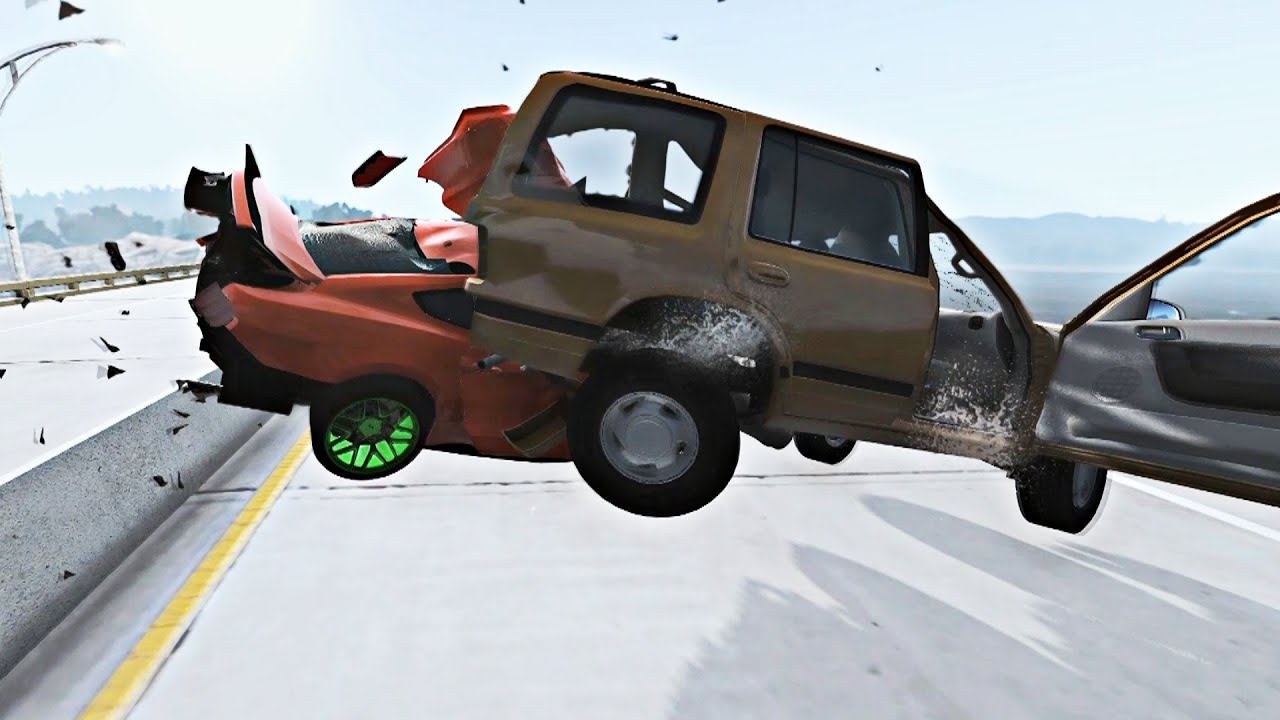 Beamng drive realistic crashes mix #3 - YouTube