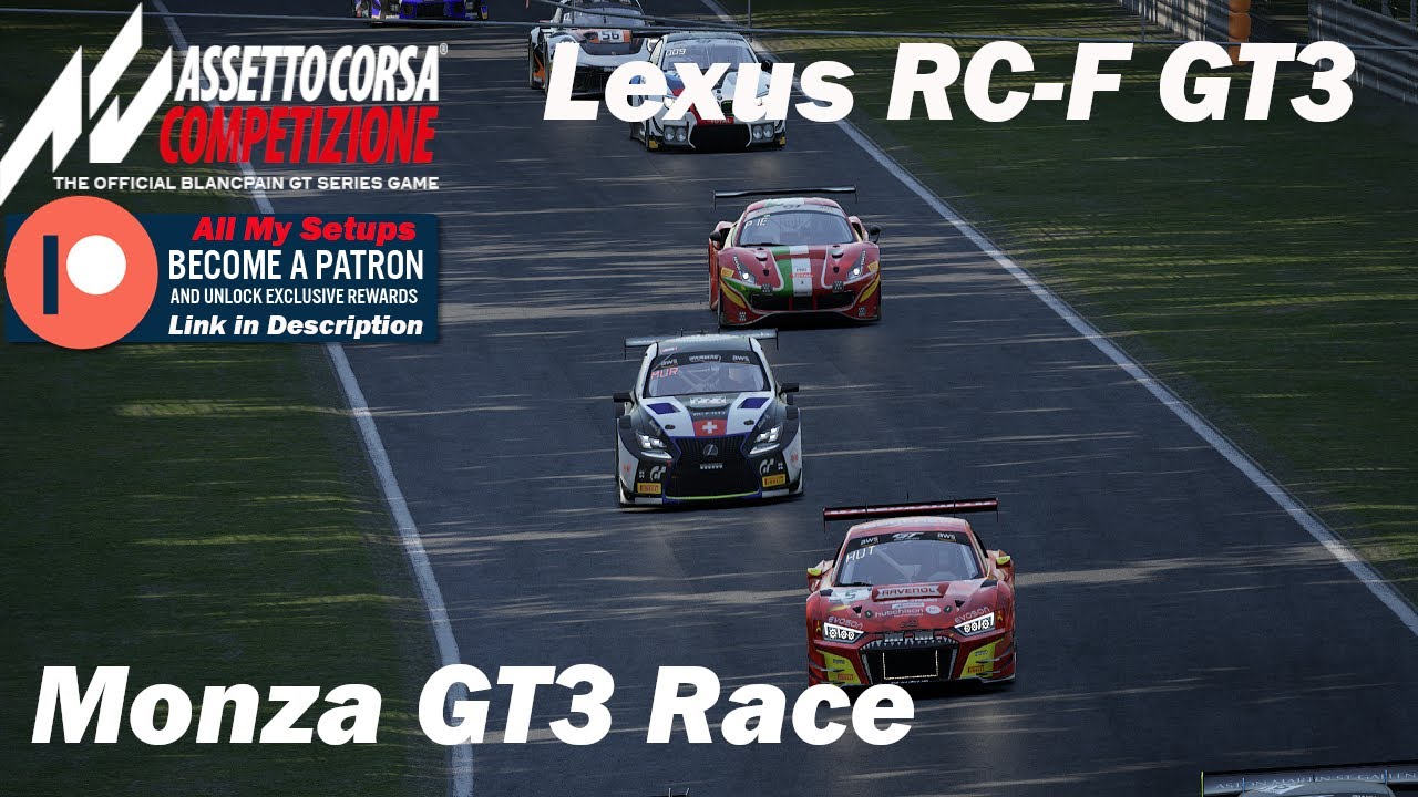 Assetto Corsa Competizione ACC Quick Race Lexus RCF GT3 Setup at Monza ...