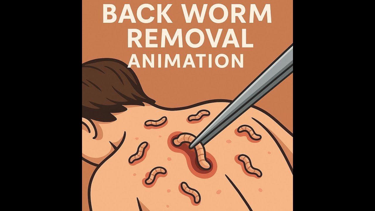 ASMR Back Worm Removal Animation | Oddly Satisfying Parasite Cleaning ...