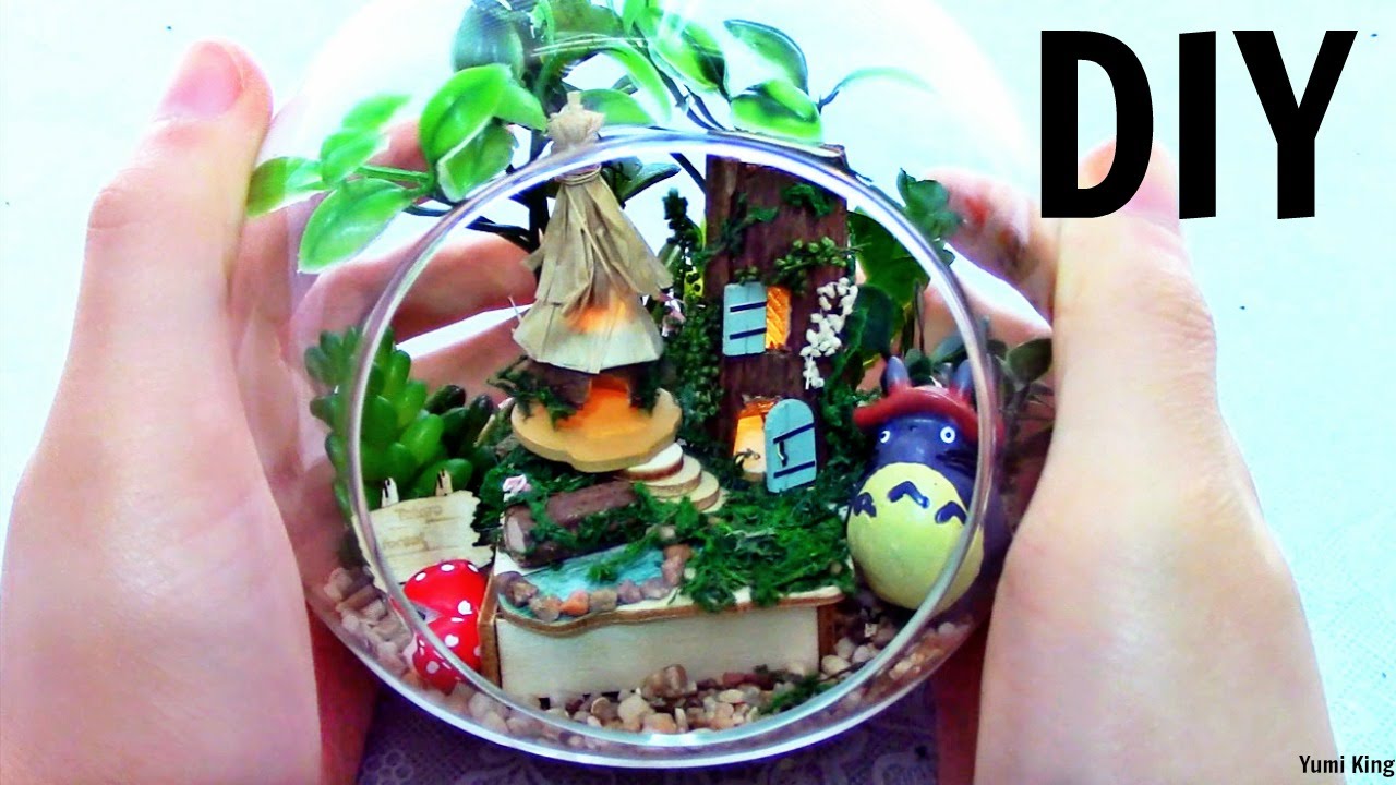 DIY Miniature Terrarium with Lights | DIY Miniature Totoro Forest Tribe ...