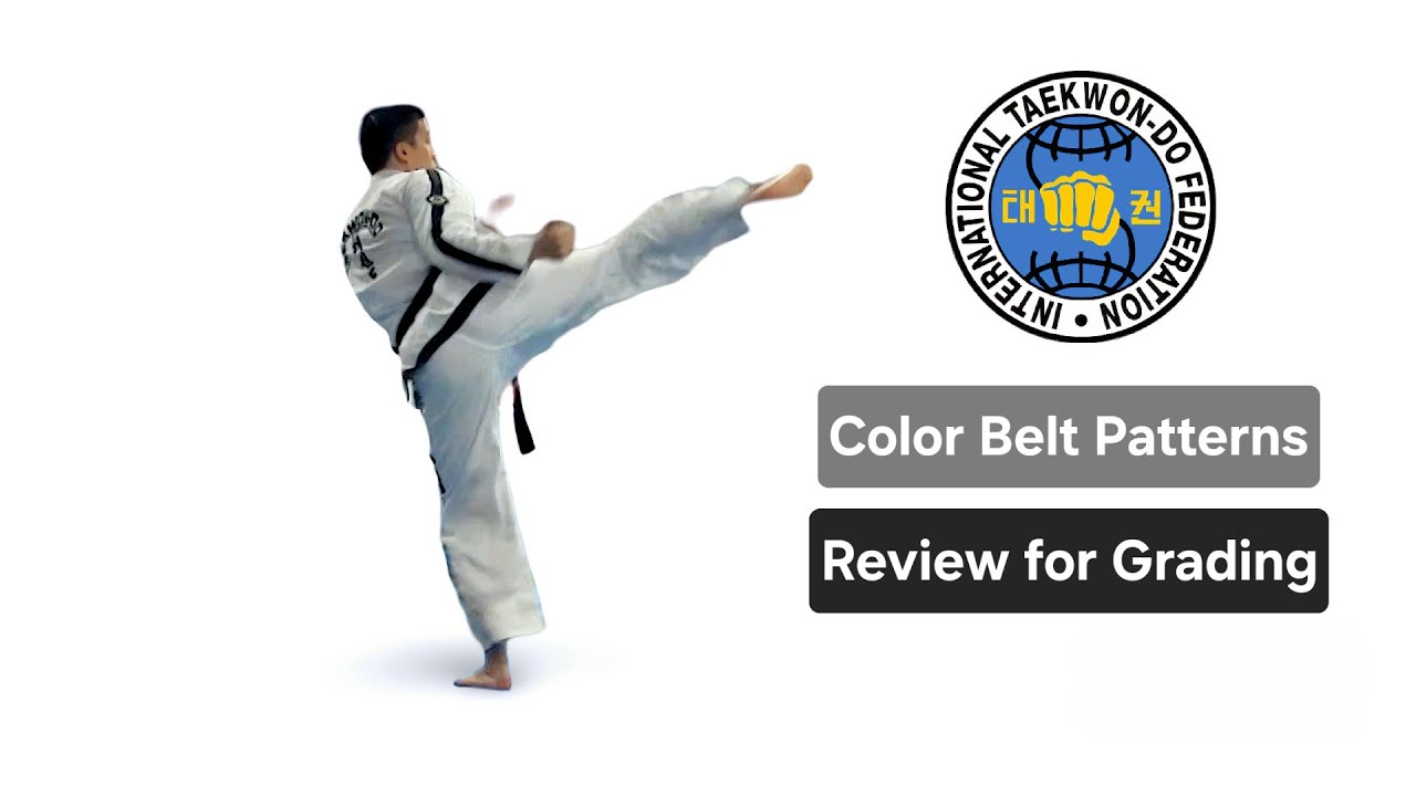 ITF Taekwondo Patterns (Color Belt Review for Grading) #taekwondo - YouTube