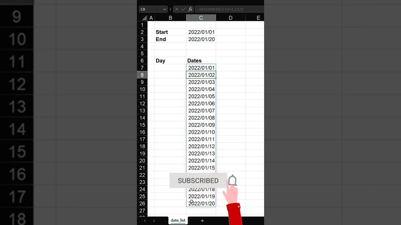 How To Create A Dynamic Date List In Excel YouTube How To Create A Dynamic Date List In Excel YouTube