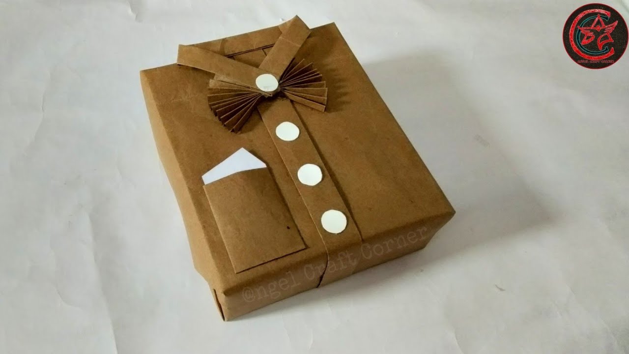 How To Wrap Gifts In A Shirt Style From Brown Paper Shopping Bag🛍️ ...