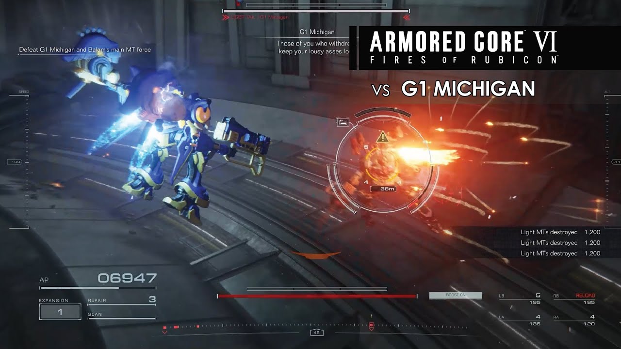 Armored Core VI vs G1 MICHIGAN - YouTube