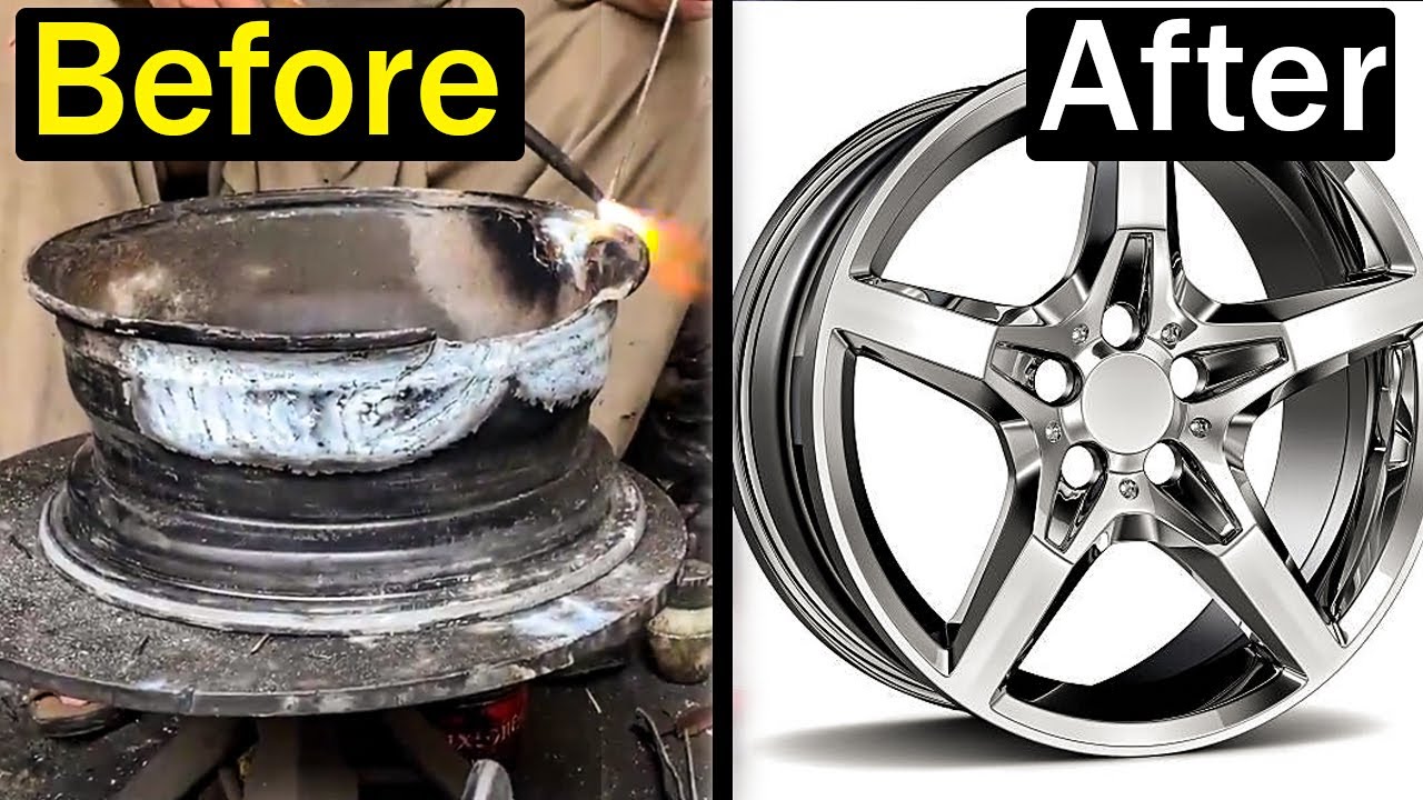 Amazing Technique of Repairing Broken Allory Rim | Restoration Old ...