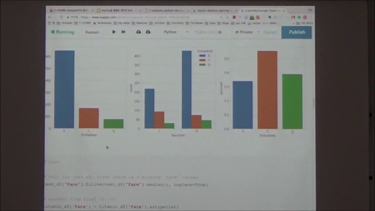 토크on세미나 Python파이썬을 활용한 데이터 분석 실습 4강 T아카데미 Youtube