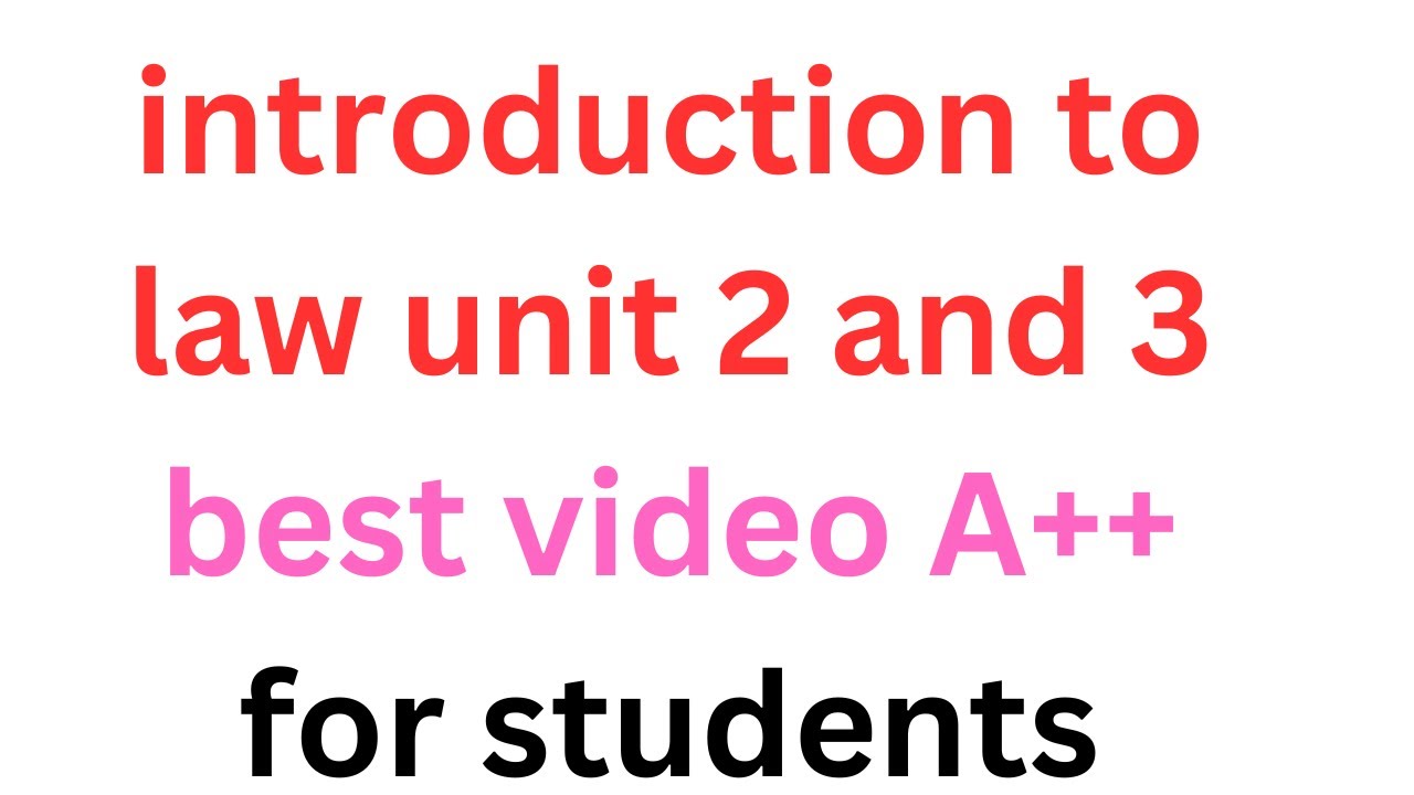 introduction to law chapter two and three በሚገርም አቀራረብ - YouTube