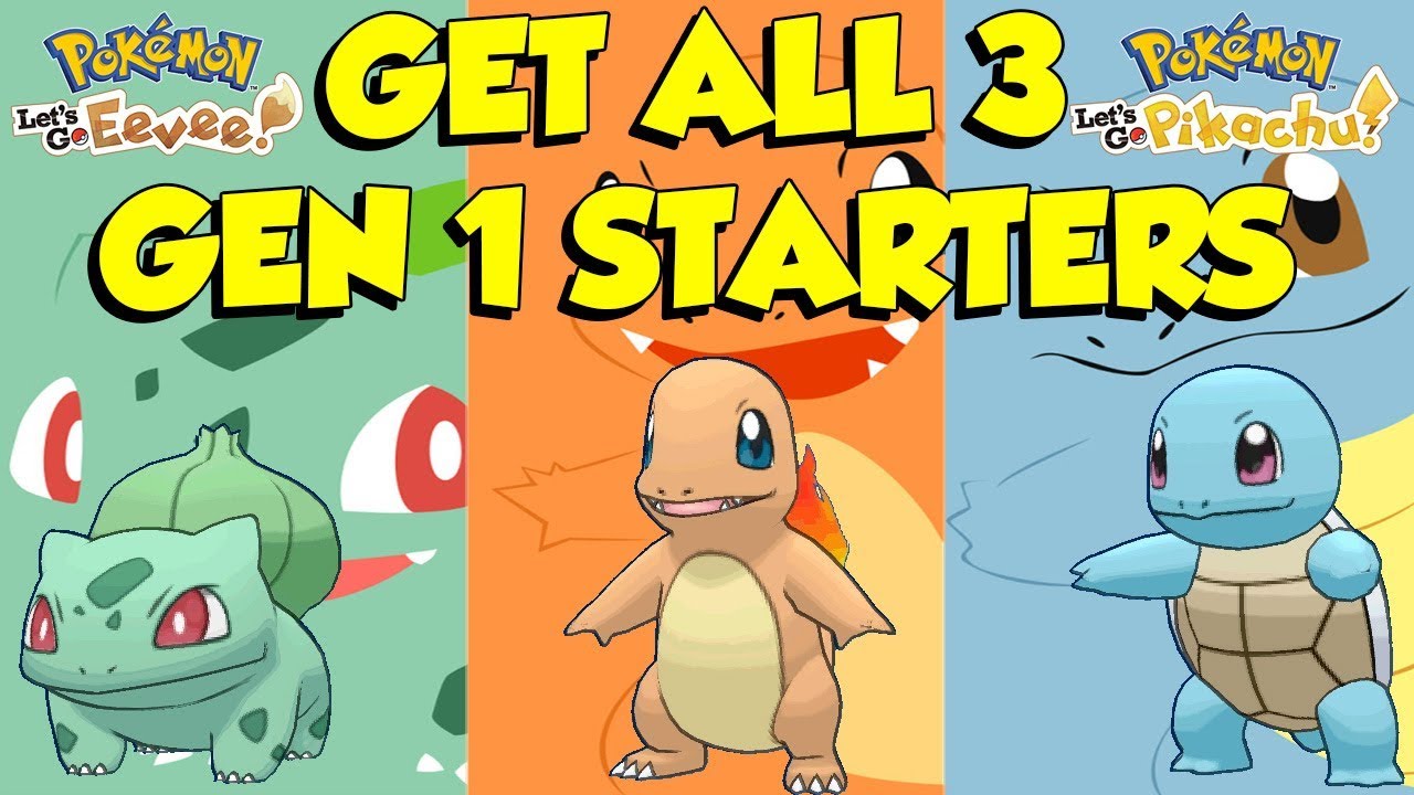 Where to get Starters in Pokemon Lets Go Pikachu and Eevee - YouTube