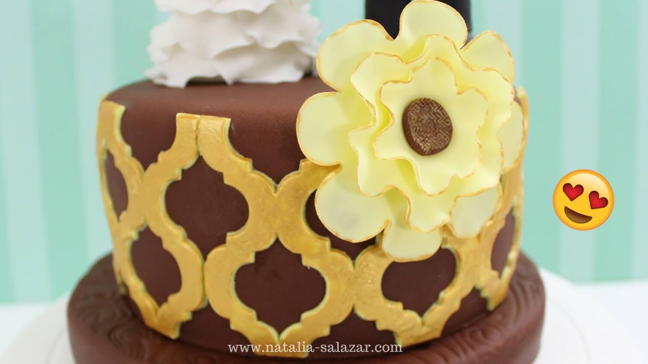 🤗Técnica DECORACIÓN de torta con FONDANT de CHOCOLATE| Natalia Salazar ...