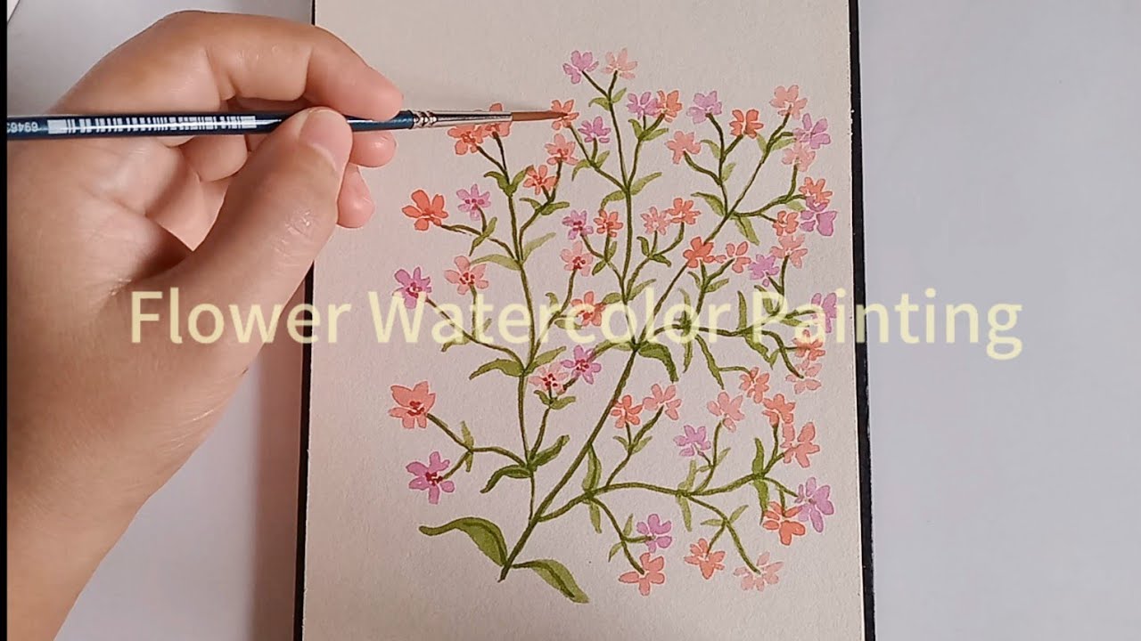 Flowers in one stem Painting Using Watercolors 💐🎨 - YouTube