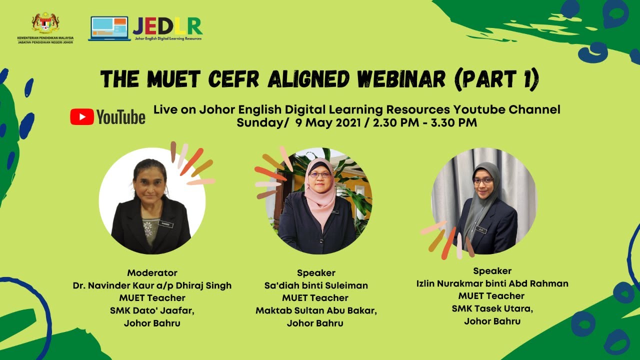 THE MUET CEFR ALIGNED WEBINAR (PART 1) - YouTube