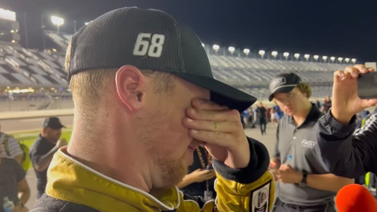 Brandon Brown Very Emotional, Defeated After Daytona Finish - YouTube