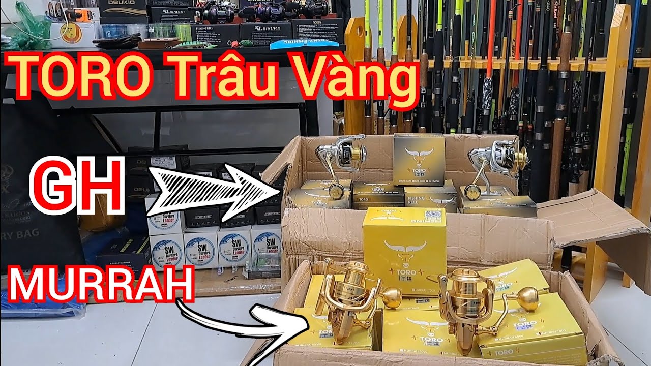 Máy câu TORO 9 Hãng về Mẫu Mới màu Vàng Đồng siêu sịn sò. - YouTube