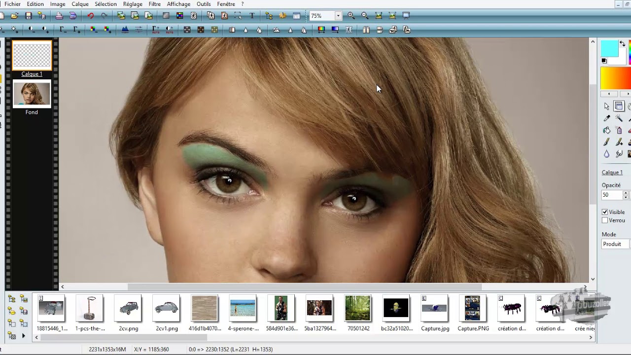 tuto photofiltre 7 le maquillage partie 1 - YouTube