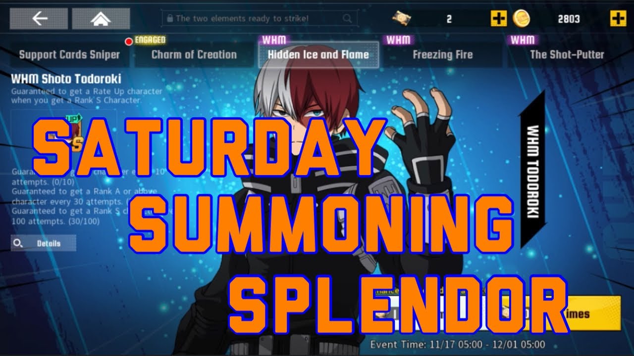 WHM Shoto Todoroki Summon - My Hero Academia: The Strongest Hero - YouTube