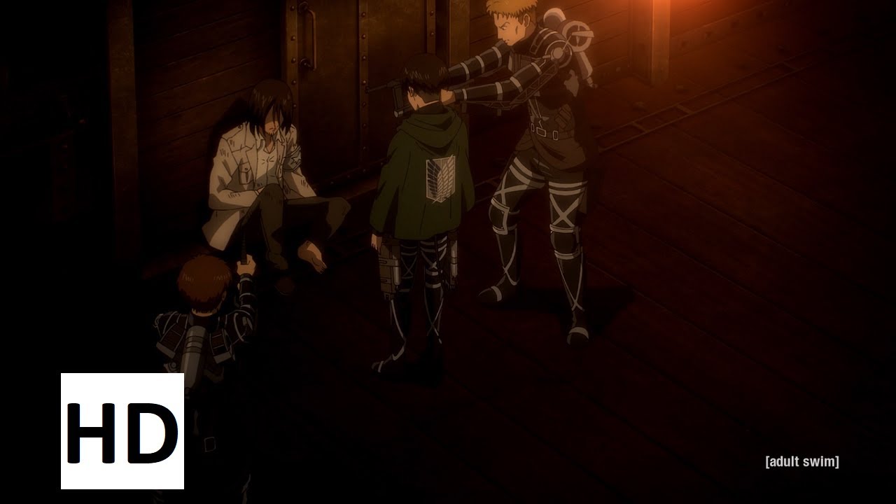 LEVI HITS EREN IN FRONT OF MIKASA AND ARMIN AGAIN ENGLISH DUB 1080p HD ...