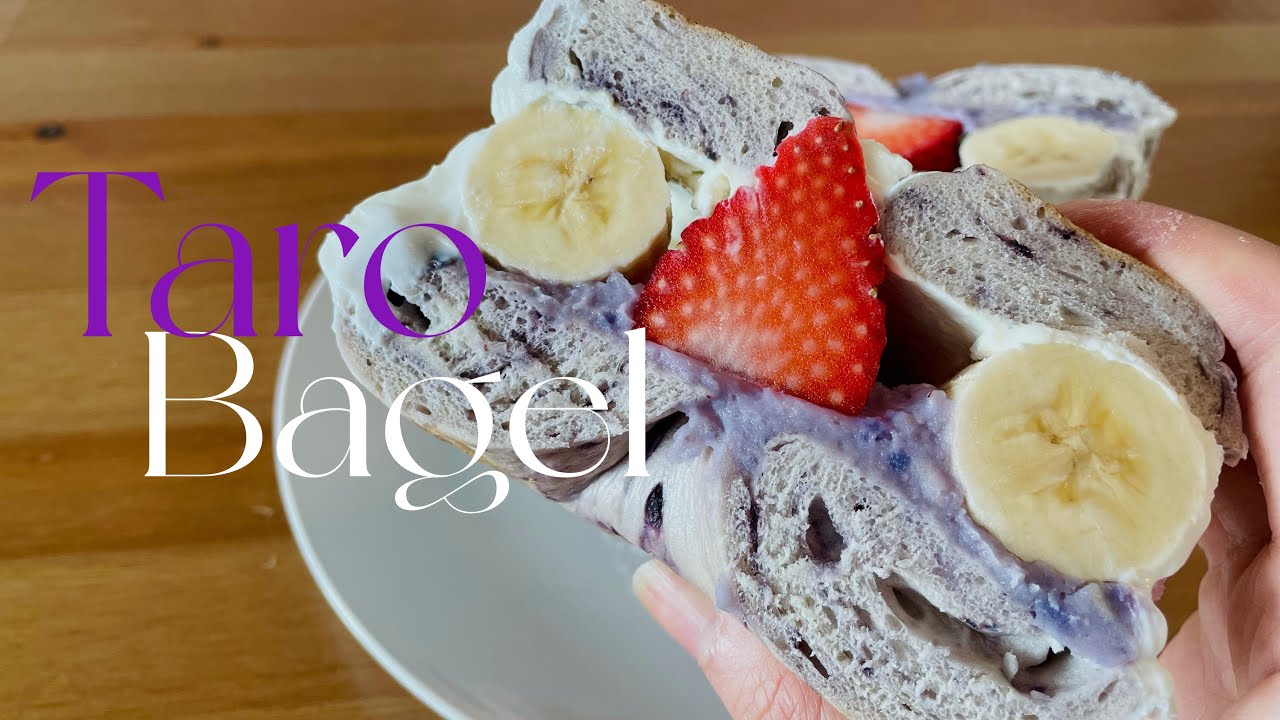 12 ways to make bagel delicious | Sweet Taro fruit Bagel sandwich ...