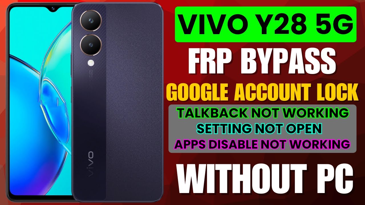 Vivo Y28 5g Frp Baypass!! Vivo Y28 Google Account Lock Remove Without Pc - YouTube