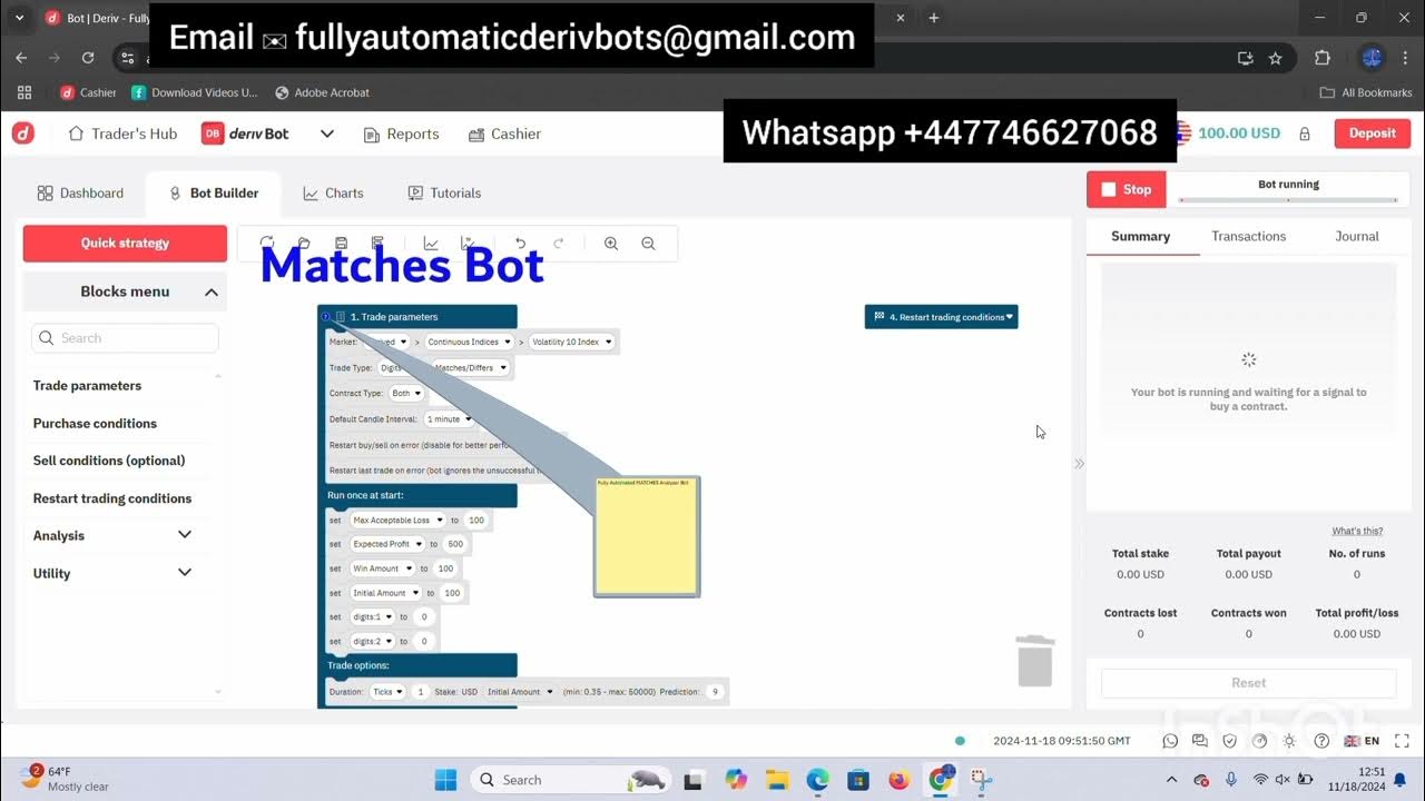 Digit Matches binary bot 809$ profit #binary #deriv #foryou #traders #forextrading #everyone ...