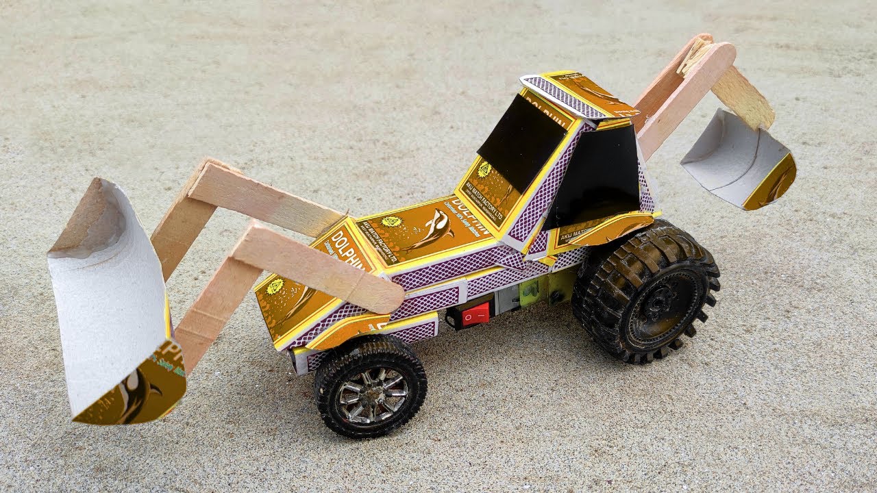 How to make JCB at Home from Matchbox | DIY JCB Backhoe Loader | Mini ...