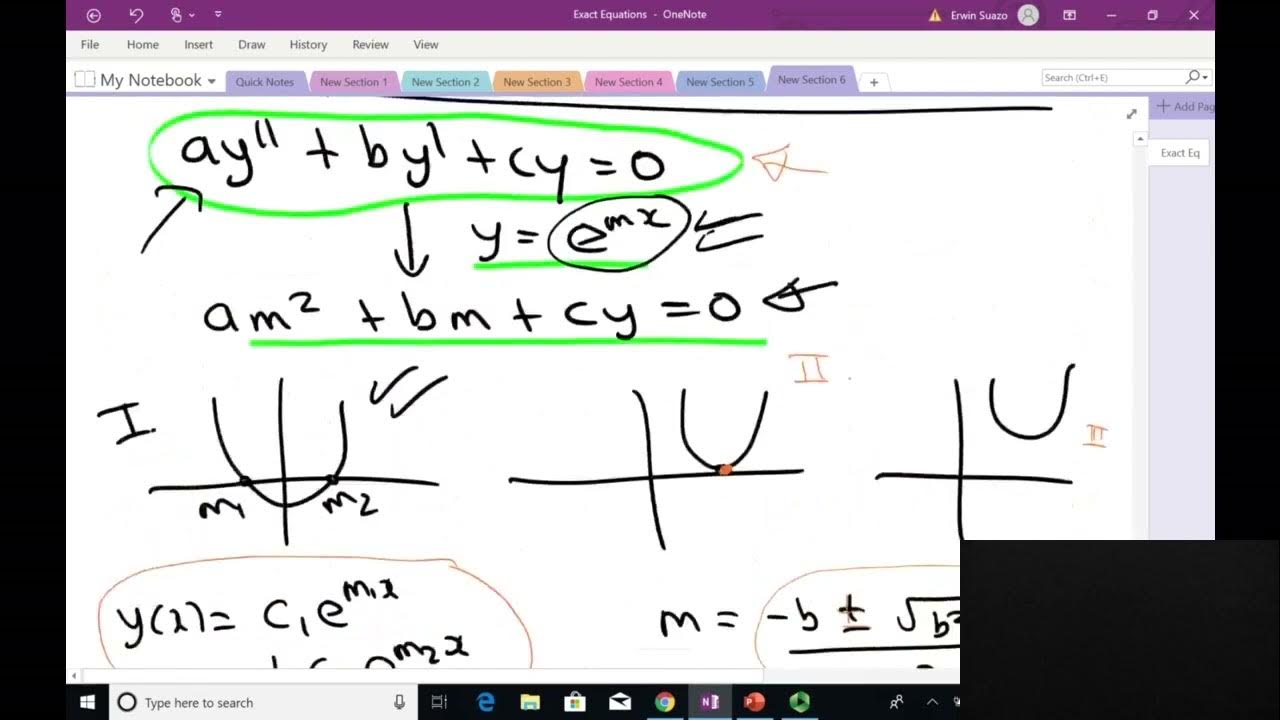Differential Equations: Week 5 Homogeneous second order linear solution ...