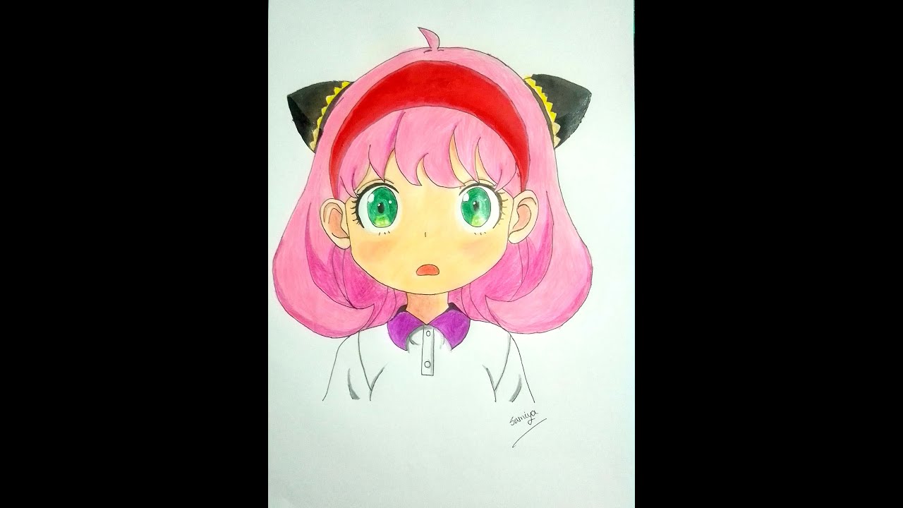 How to draw anya forger -(Spy x family) || Easy anime drawing ...