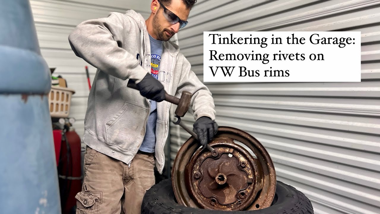 1961 VW Bus SO23 Mid-Week Progress | Removing Rivets on 15” Slotted ...