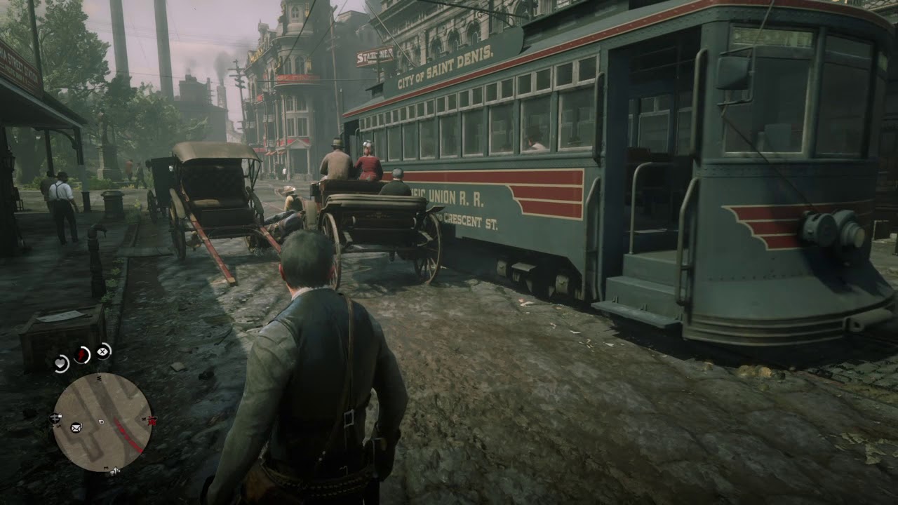 (SPOILERS) Red Dead Redemption 2 Wagon hit by Tram in Saint Denis - YouTube