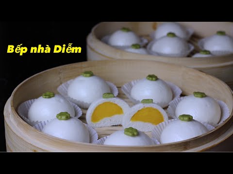 Banh Bao Ca De - Custard Steam Buns - Soft, spongy buns with delicious filling | Diem's ​​Kitchen |